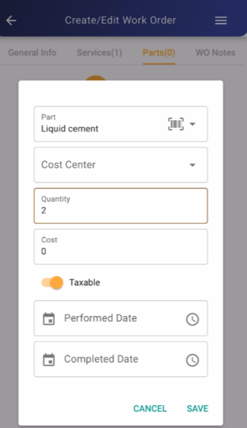 How to Add Parts and UPC Codes in Express Maintenance Mobile